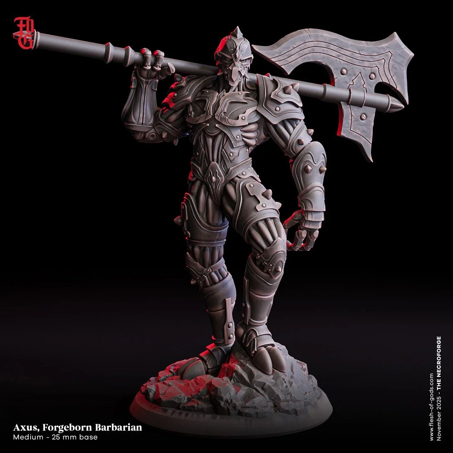 Axus, Forgeborn Barbarian Miniature | Steampunk Machine Sci-Fi Fighter ...