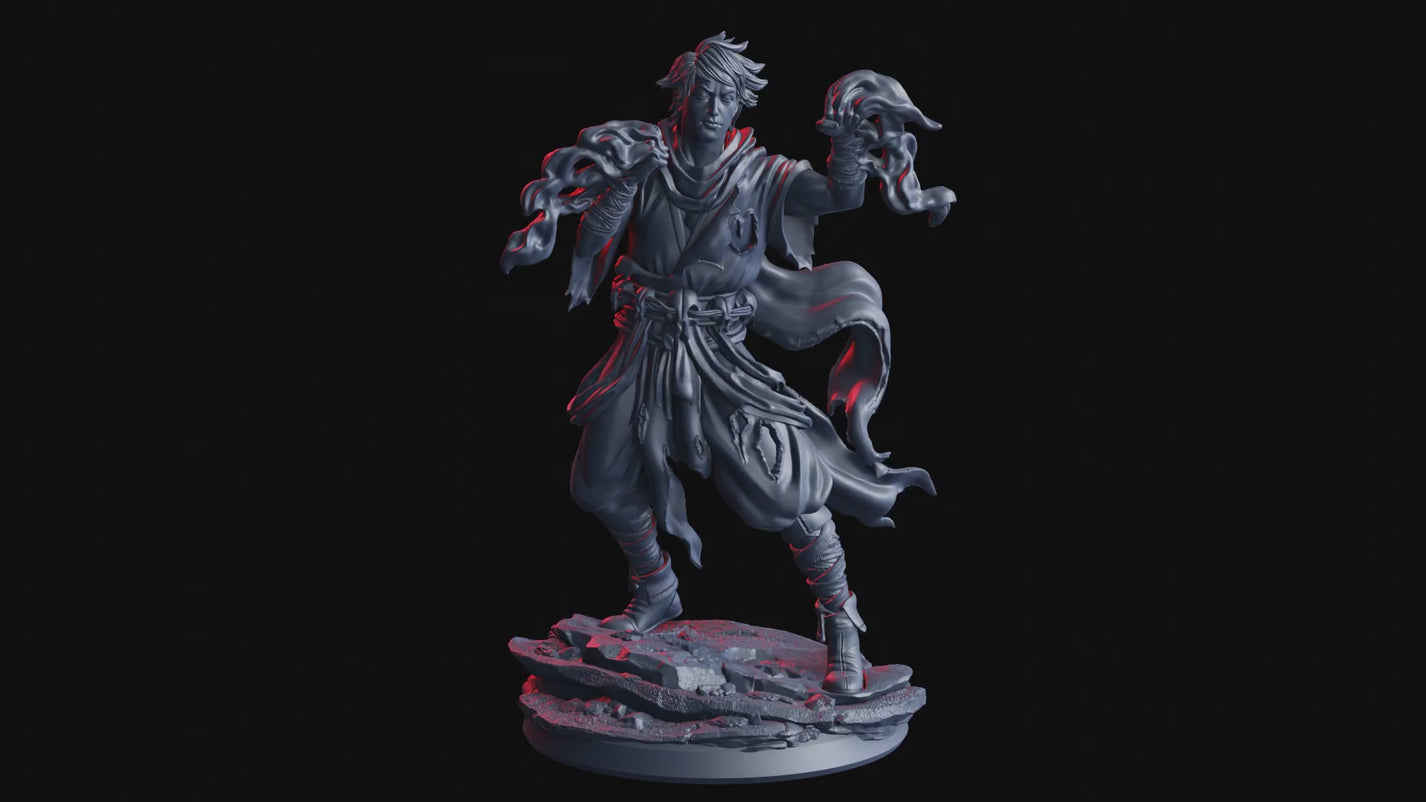 Akira, Arcane Fist Monk Miniature | Male Human Monk for Tabletop RPGs ...
