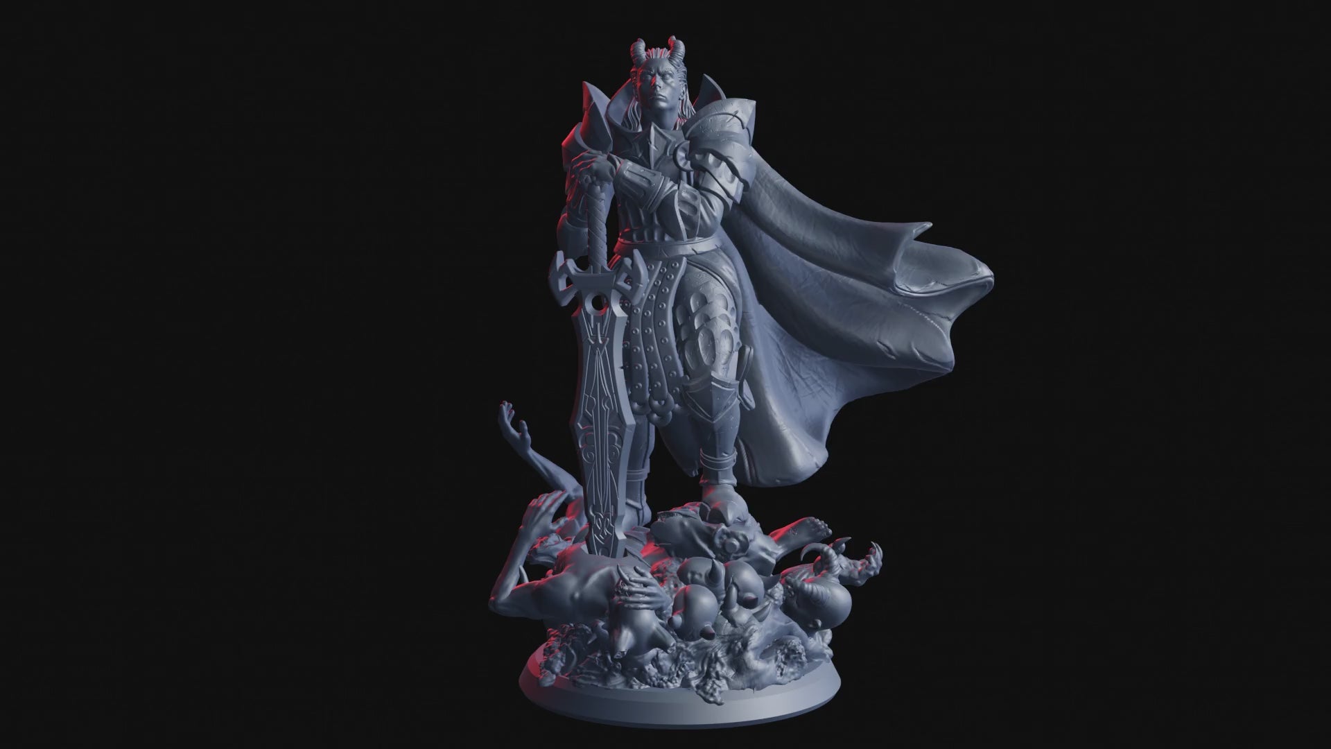 Cain, Oath of the Demon Knight Miniature | Dark Paladin Figure | 32mm ...