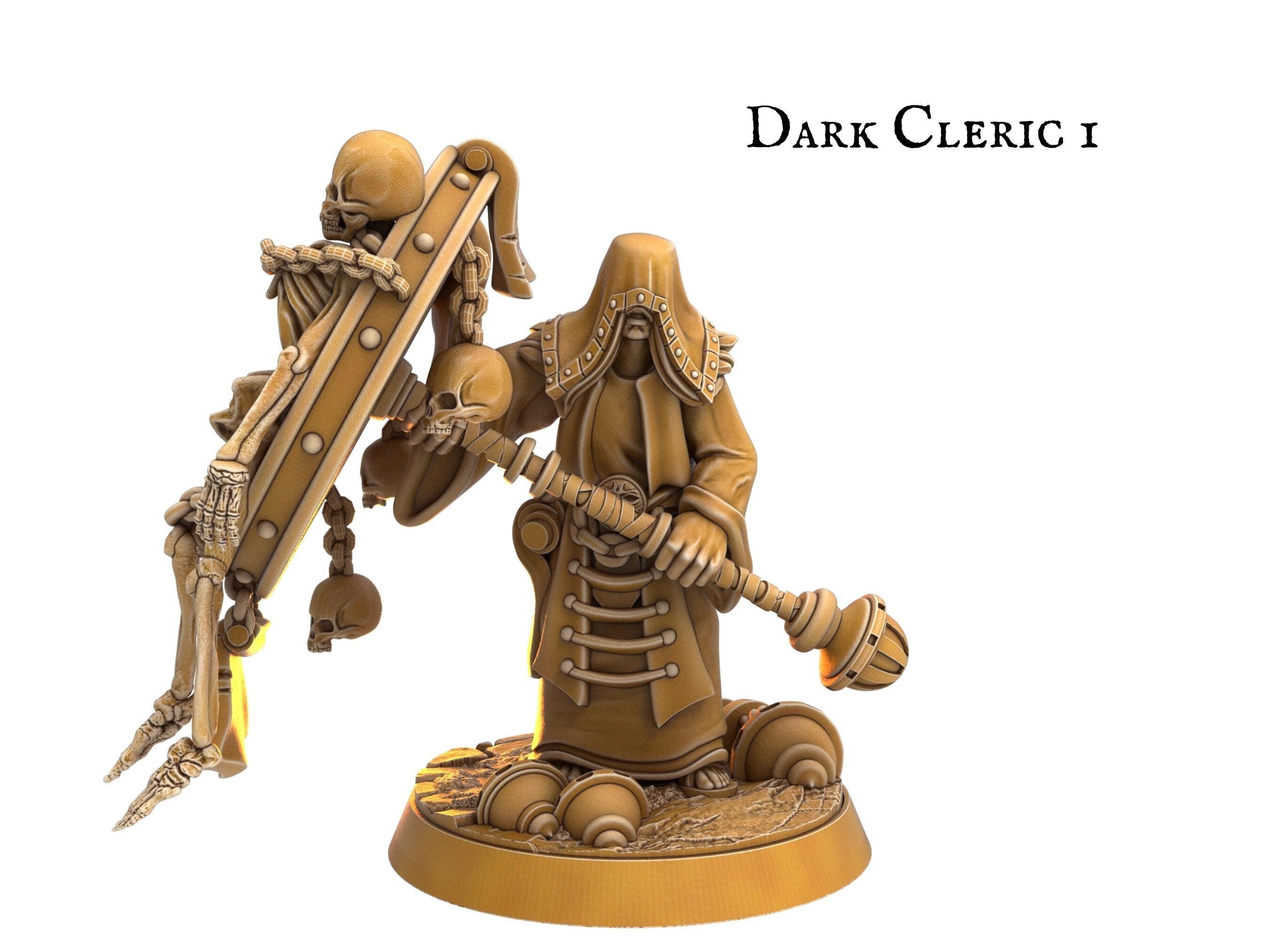 Male Dark Cleric Miniature Warlock Miniature - 5 Poses - 32mm scale Ta ...