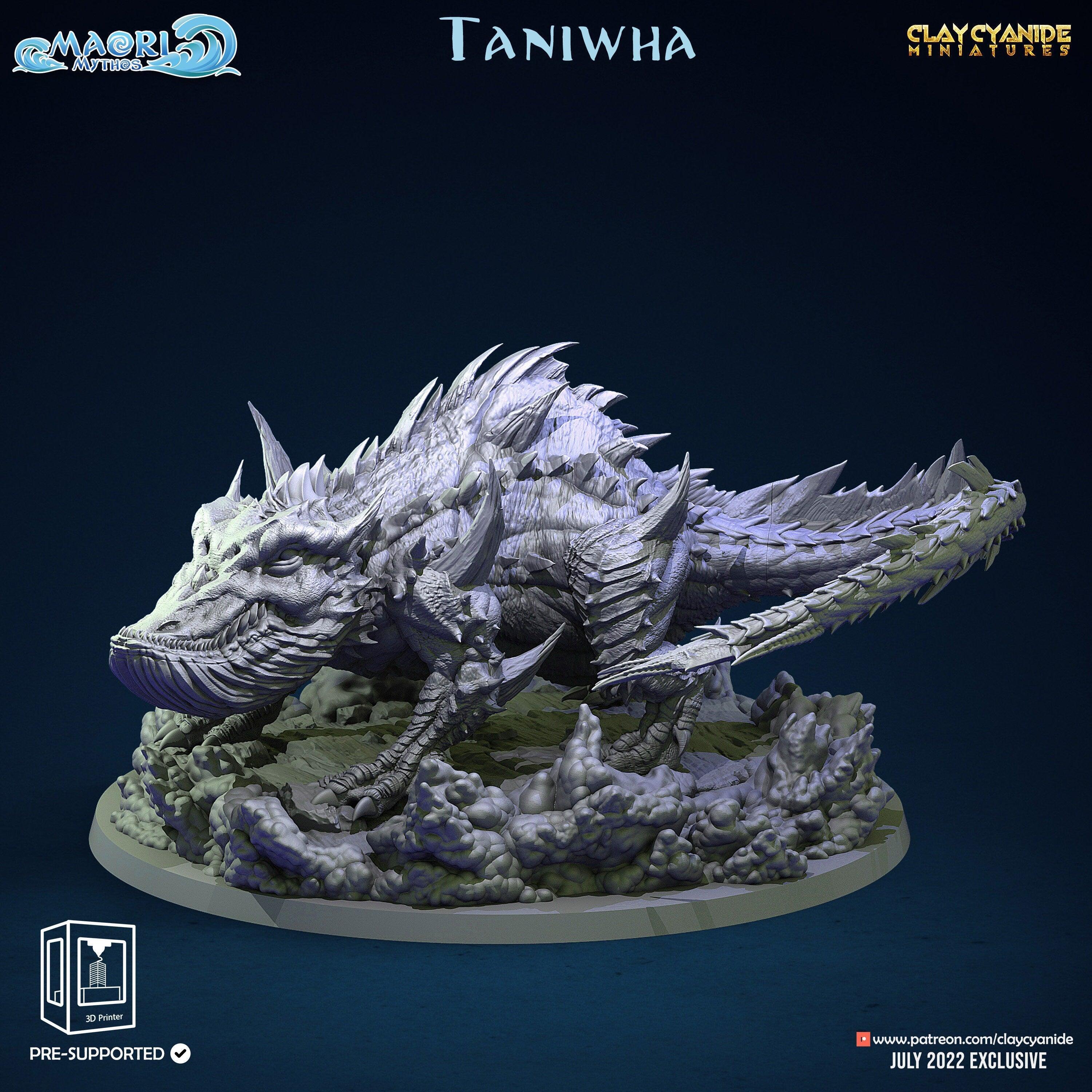 Taniwha Crocodile Miniature | Aquatic Monster for DnD Adventures | 32m ...