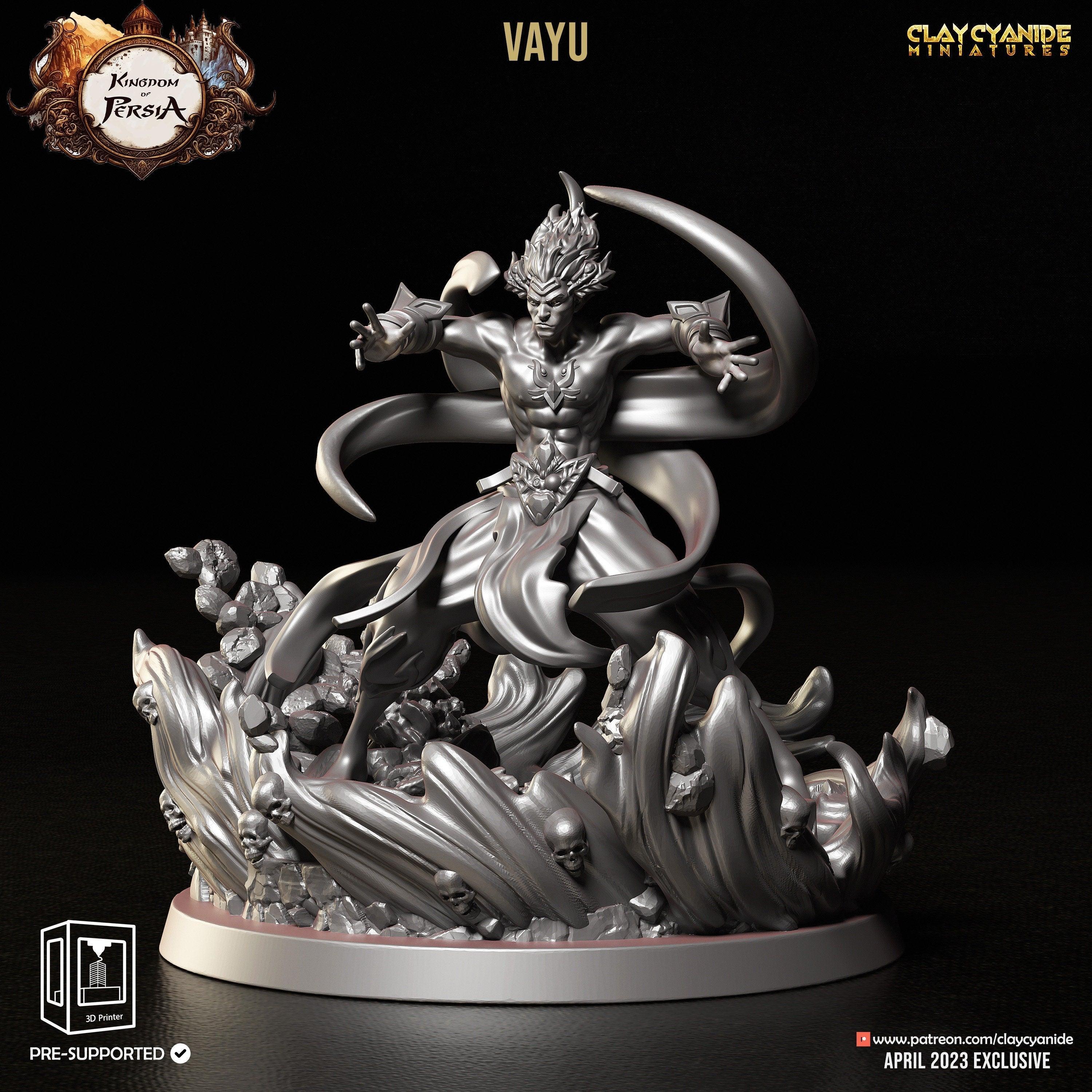 Vayu Hindu God Miniature | Divine Wind Deity for DnD | 32mm Scale ...