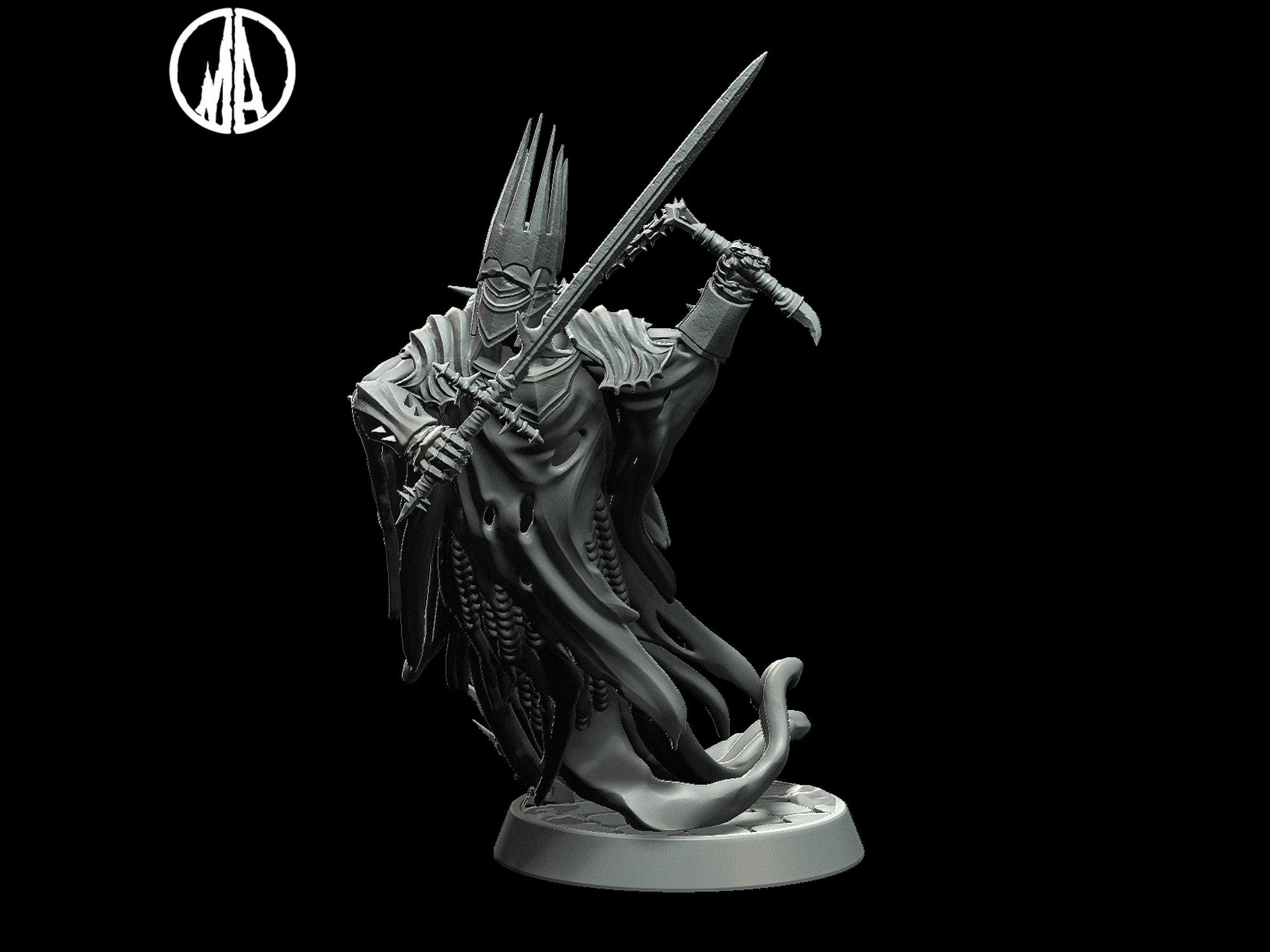 Wrath King Miniature - 3 Poses - 28mm scale Tabletop gaming DnD Miniat ...
